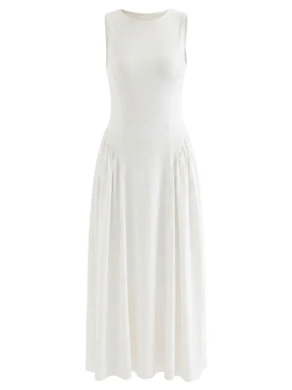 MONLICIA Elaris Viscose Blend Bodycon Maxi Dress - White
