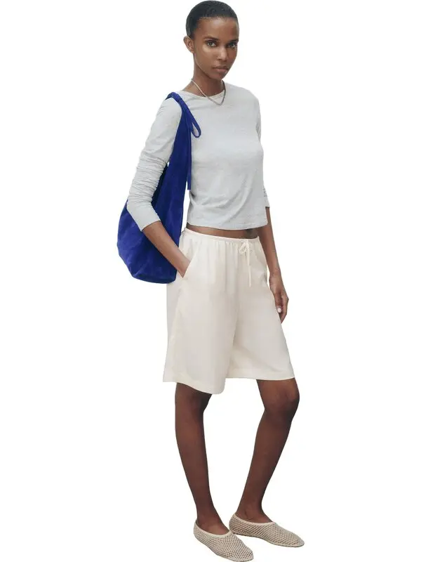 REFORMATION Sandy Satin Short - Ivory