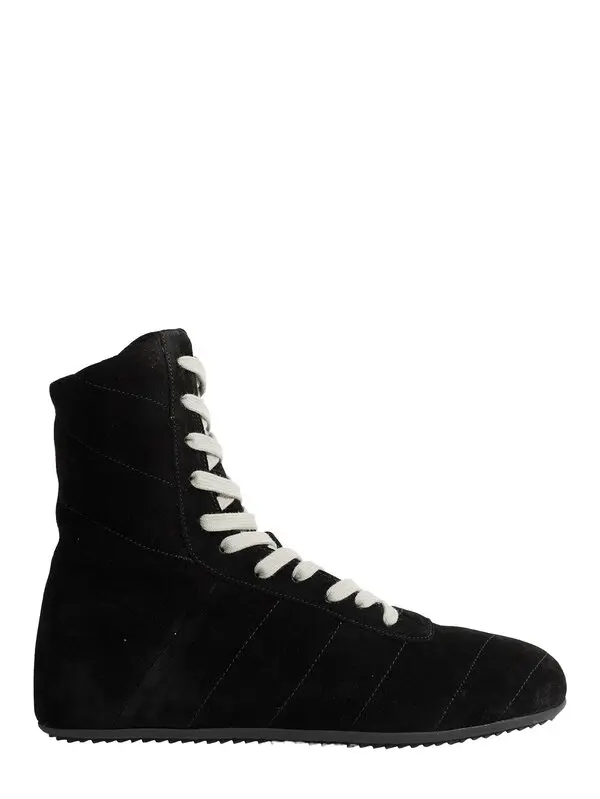 Rick Owens Tower Quilted High-top Sneakers - Black