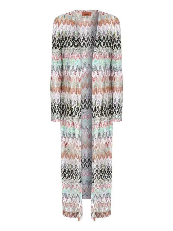 Missoni Cotton And Viscose Lamé Long Cardigan With Lace Motif - Multicoloured