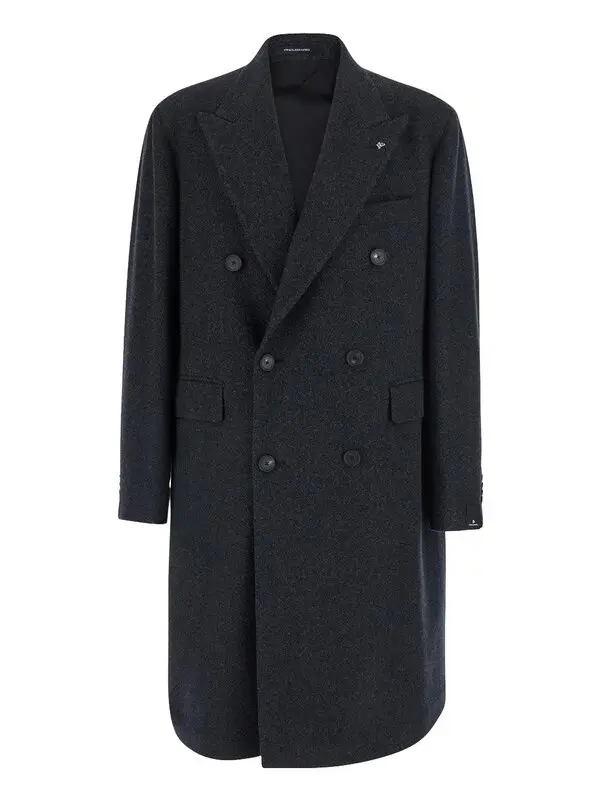 Tagliatore Tech Fabric Coat With Notched Lapel - Gray