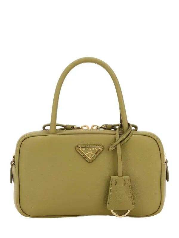 Prada Sage Leather Handbag - Green