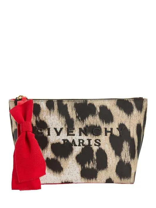 Givenchy Small Logo Zip Pouch - Black/beige