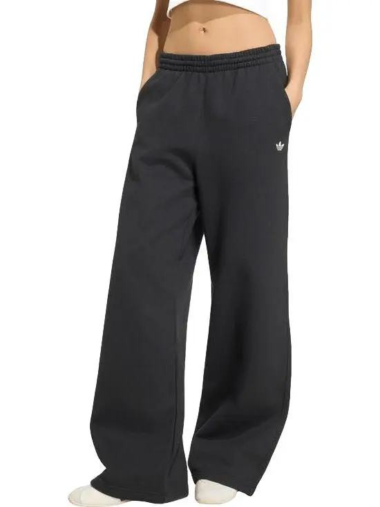 ADIDAS ORIGINALS Essentials Fleece Wide Leg Pants - Black