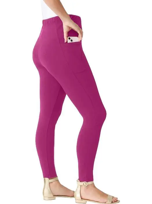 Roaman's Side Pocket Essential Legging - Raspberry