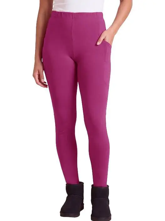 Roaman's Side Pocket Essential Legging - Raspberry