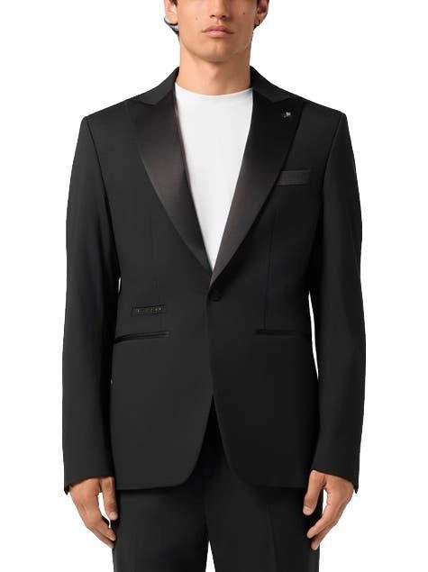 Philipp Plein Regular Fit Blazer Skull Strass - Black