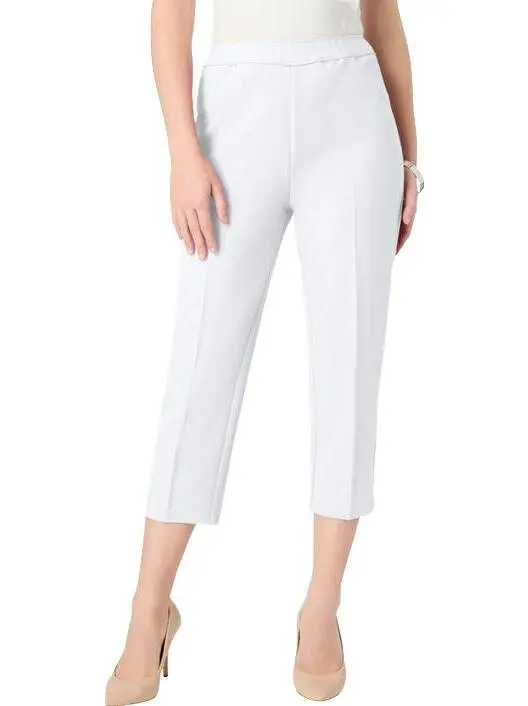 Roaman's Bend Over® Capri Pant - White