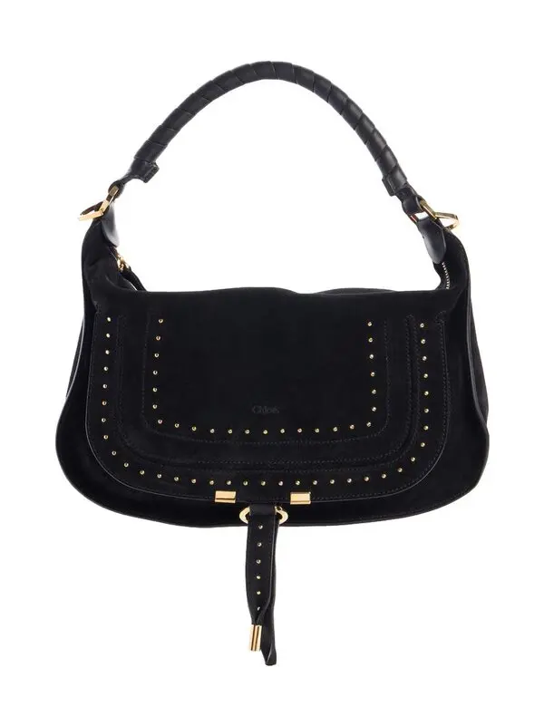 Chloé Marcie Suede Shoulder Bag - Black