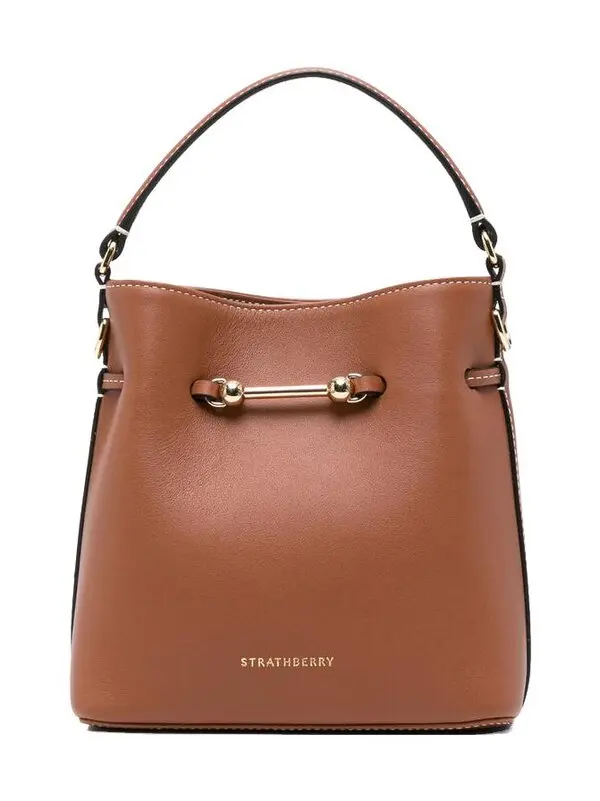 Strathberry Leather Bucket Bag - Brown
