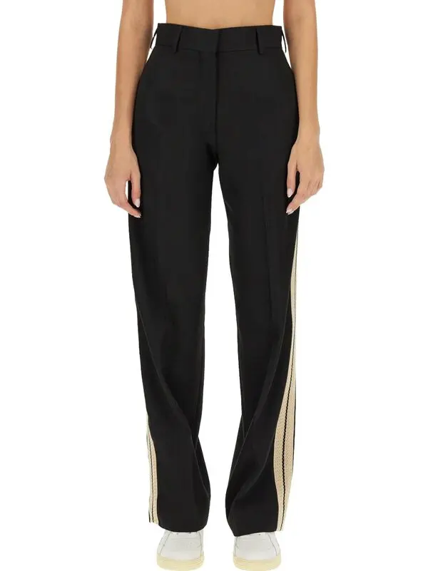 Palm Angels Wool Blend Pants - Black