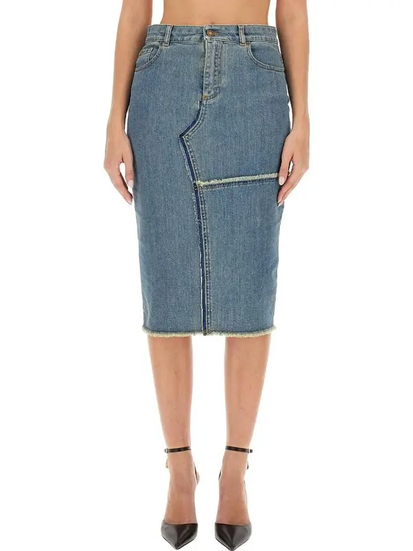 TOM FORD Denim Midi Skirt - Blue