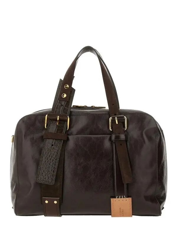 Moschino Leather Handheld Bag - Brown