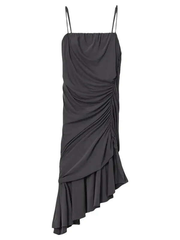 ALLSAINTS Sophia Ruched Asymmetric Mini Dress - Grey