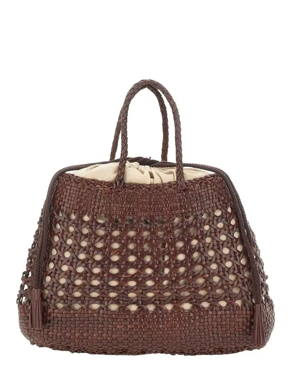 Dragon Diffusion Santa Cano Woven Tote Bag - Brown