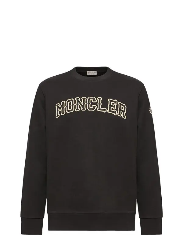 Moncler Logo Cotton Sweatshirt - Black