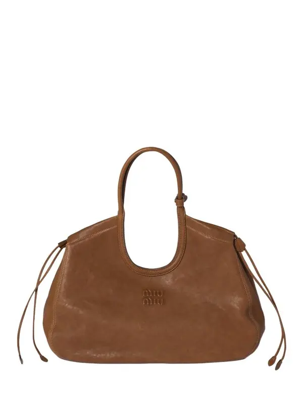 Miu Miu Nappa Leather Shopping Bag - Oak