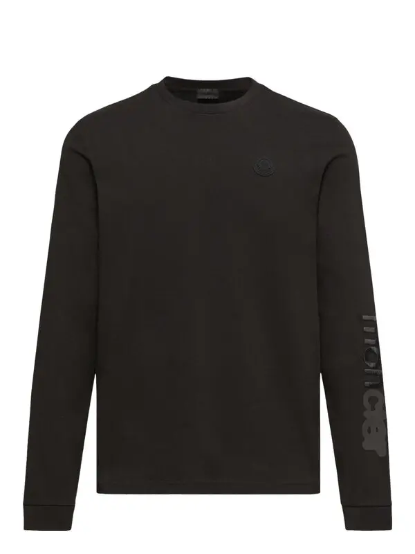 Moncler Cotton Jersey Long Sleeve T-shirt - Black