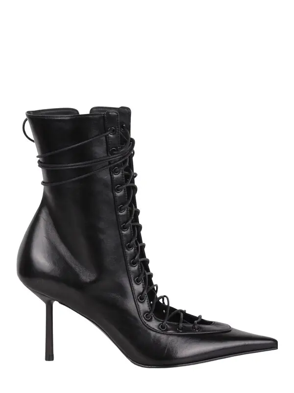 LE SILLA 140mm Leather Lace-up Pumps - Black