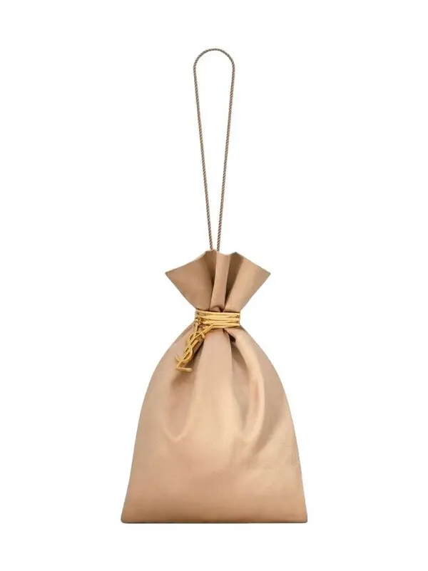 Saint Laurent Evening Logo Plaque Pouch - Nude