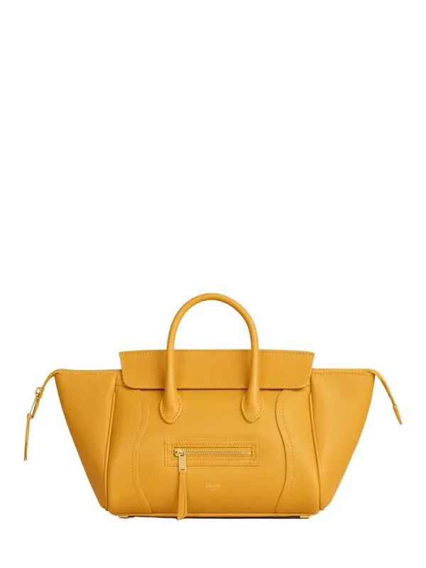 Celine Grained Calfskin Little Luggage Top Handle Bag - Yellow