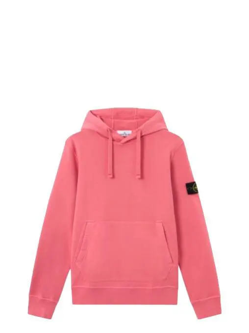 Stone Island Regular-fit Hooded Sweatshirt With Pouch Pocket - Geranium