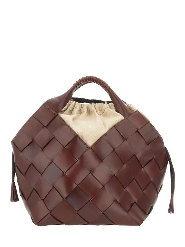 Dragon Diffusion Botteghe Woven Leather Bucket Bag - Red