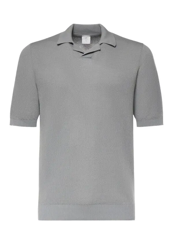Eleventy Short-sleeve Knit Polo Top - Grey