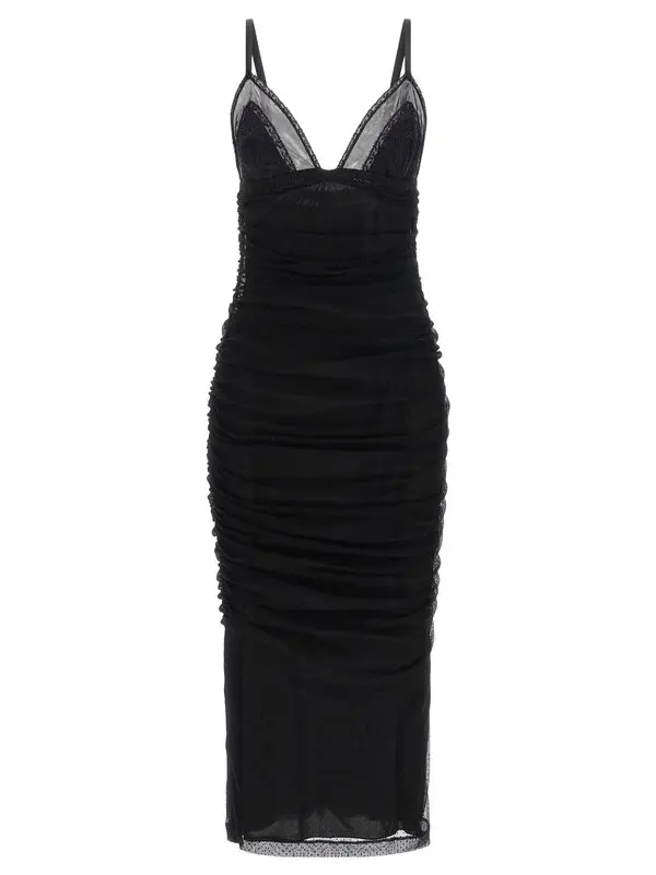 Dolce & Gabbana Polka Dot Slip Dress - Black