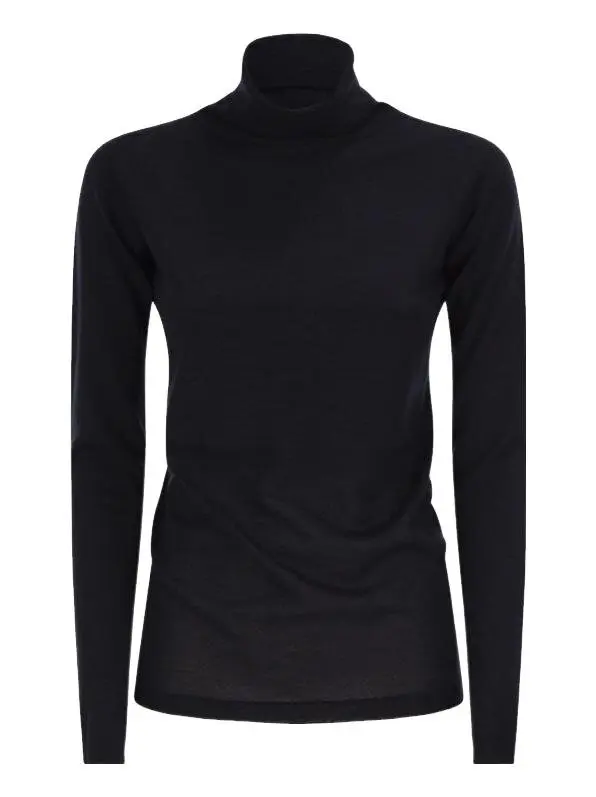 Fabiana Filippi High Neck Long Sleeve Sweater - Black