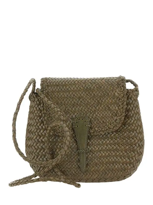 Dragon Diffusion Woven Leather Shoulder Bag - Brown
