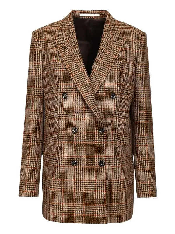 Tagliatore Plaid Double-breasted Blazer - Brown