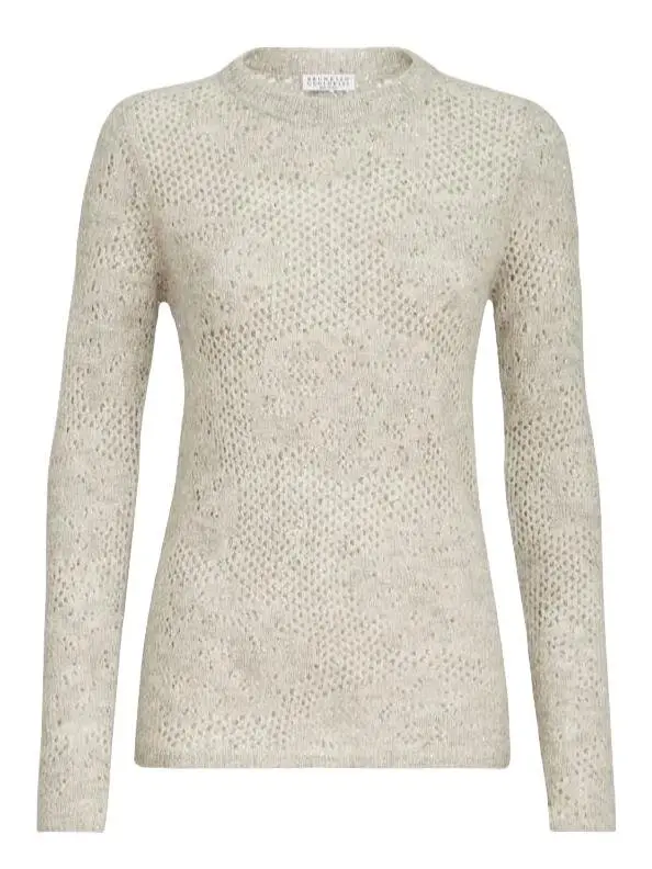 Brunello Cucinelli Long-sleeved Crewneck Jumper - Ivory