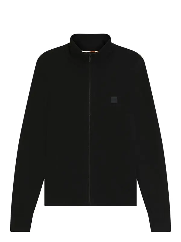 Hugo Boss Zip-fastening Logo-patch Cardigan - Black