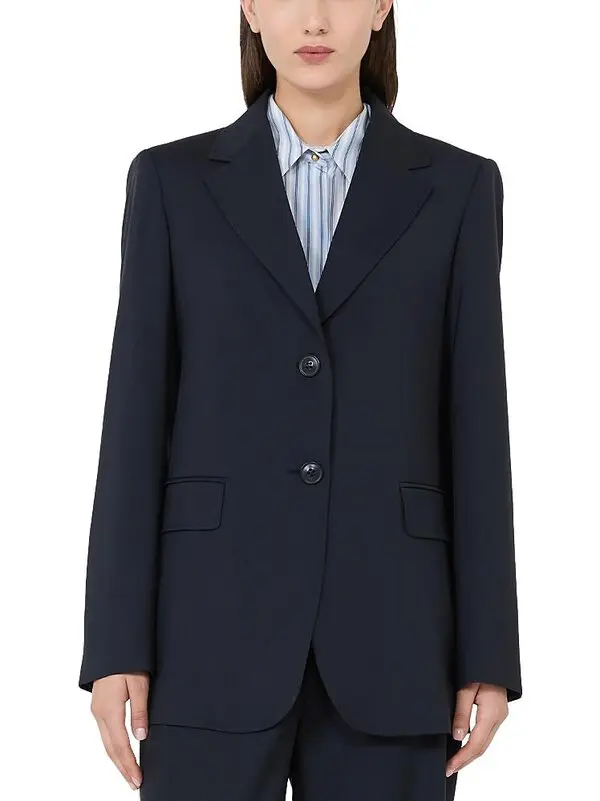 Max Mara Mstassenzi Wool Blazer - Navy