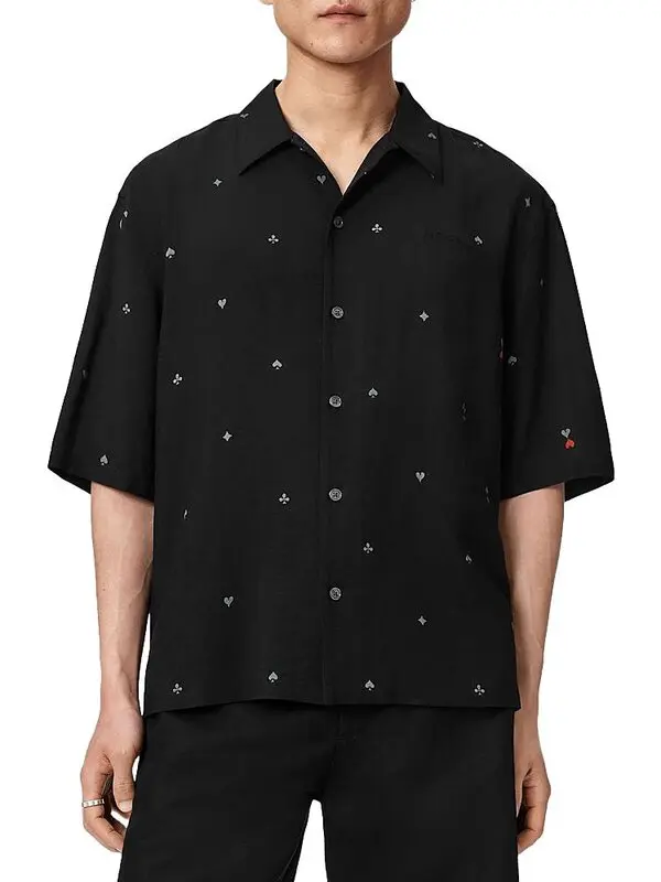 ALLSAINTS Card Suit Pattern Shirt - Black