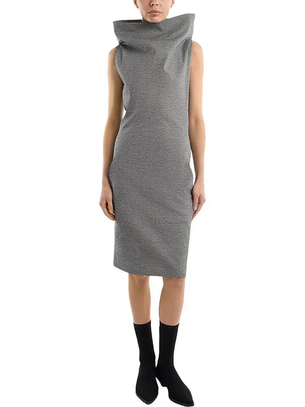 Issey Miyake Sleeveless High Neck Dress - Gray