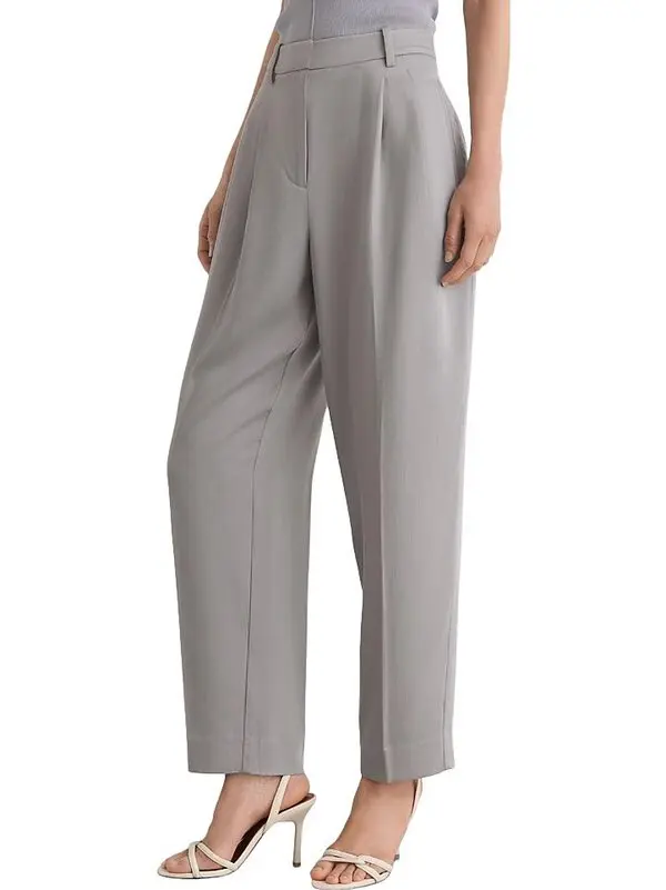 REISS Petites Clay Pleated Pants - Grey