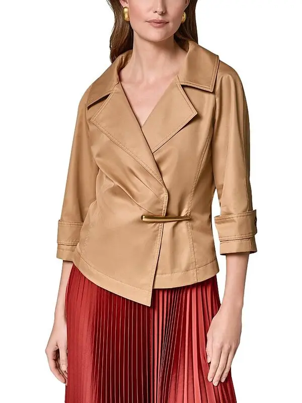 Donna Karan New York 3/4 Sleeve Jacket With Bar Hardware - Fawn
