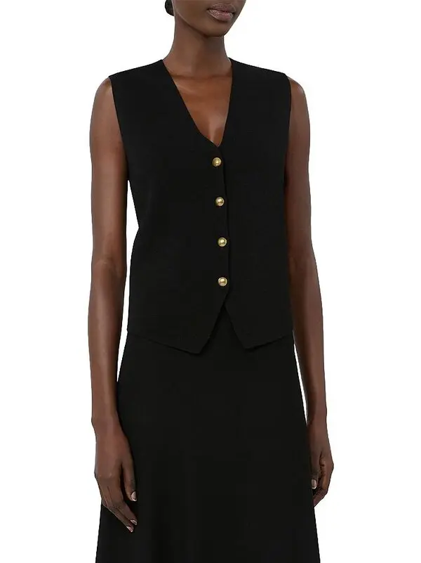 Max Mara Mxmgola Knit Waistcoat - Black