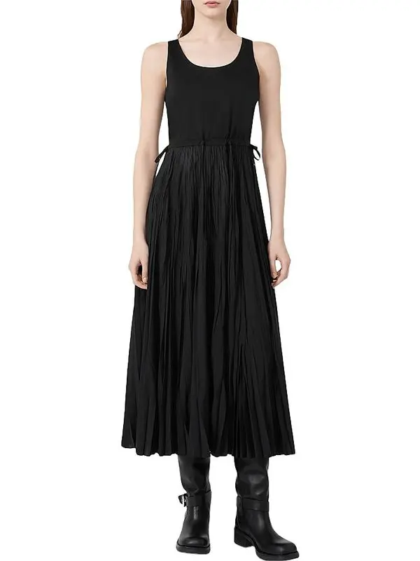 Max Mara Pleated Midi Dress - Black