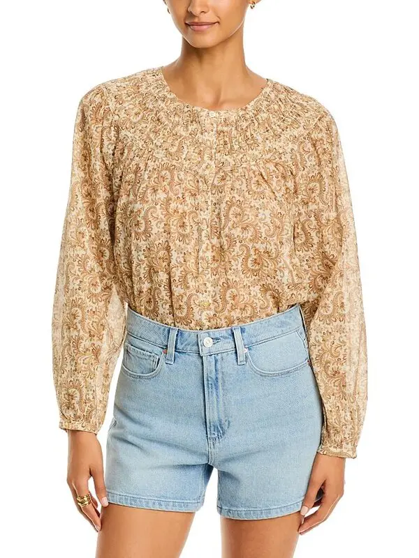 Paige Zoia Smocked Blouse - Bone Multi