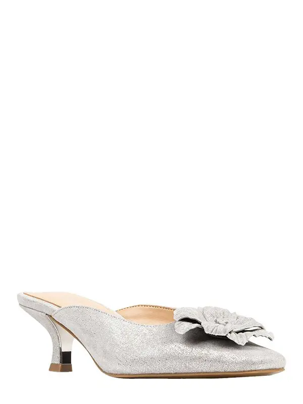 DONALD PLINER Kalinna Mid Heel Mules - Silver