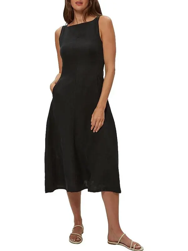 Michael Stars Linen Midi Dress - Black