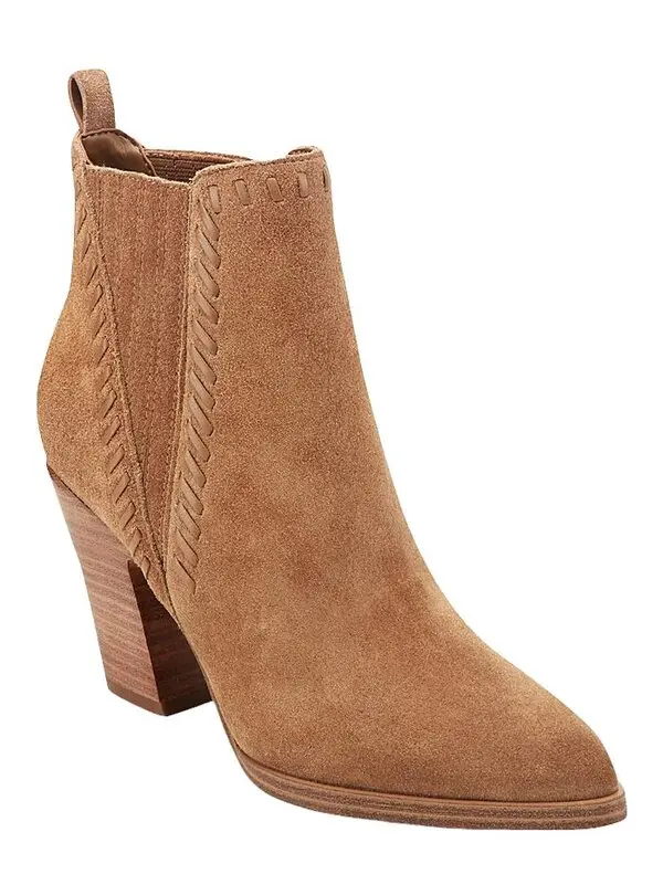 MARC FISHER LTD. Alvira Suede Ankle Boots - Medium Natural