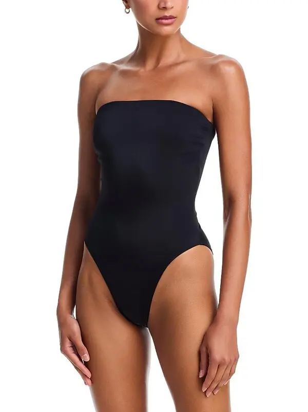 Norma Kamali Bishop Strapless One Piece Swimsuit - Black
