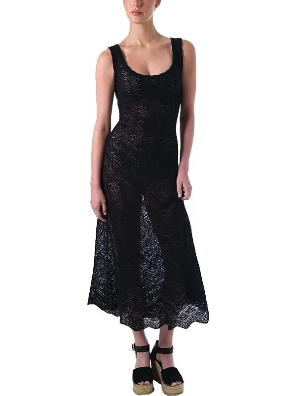 PARKER ZINN Vaughn Pointelle Dress - Black