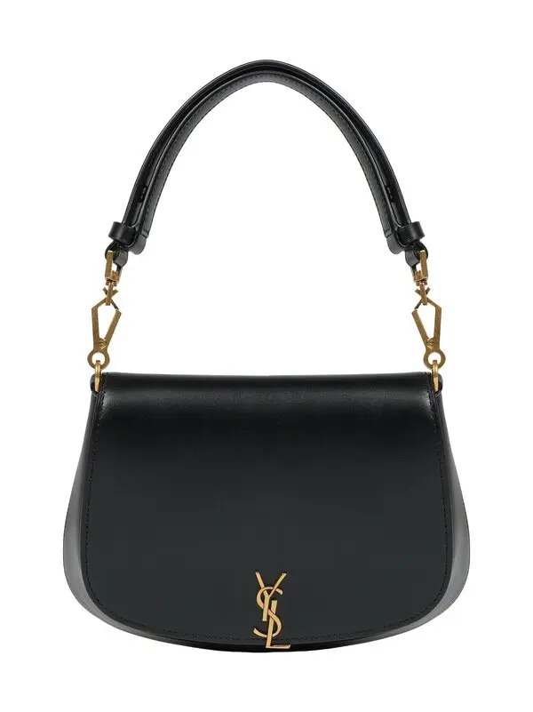 Saint Laurent Mini Voltaire Leather Handbag - Black