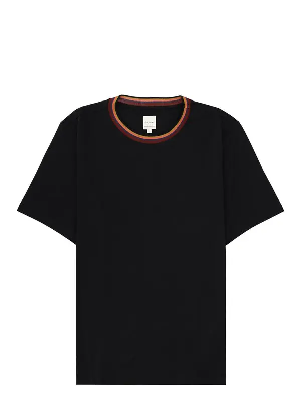 Paul Smith T-shirt Con Collo Stripes - Black
