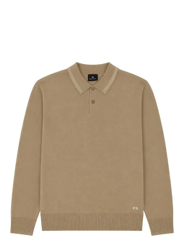 Paul Smith Maglia Polo In Lana Merino - Brown